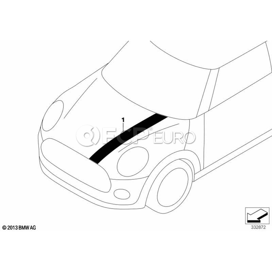 Mini Hood Decal - Genuine Mini 51147434175 | FCP Euro