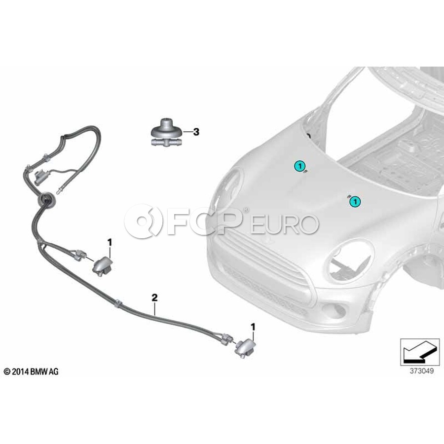Mini Windshield Washer Nozzle - Genuine Mini 61667410756 | FCP Euro