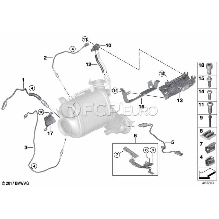 BMW Exhaust Temperature Sensor - Genuine BMW 13628570234 | FCP Euro
