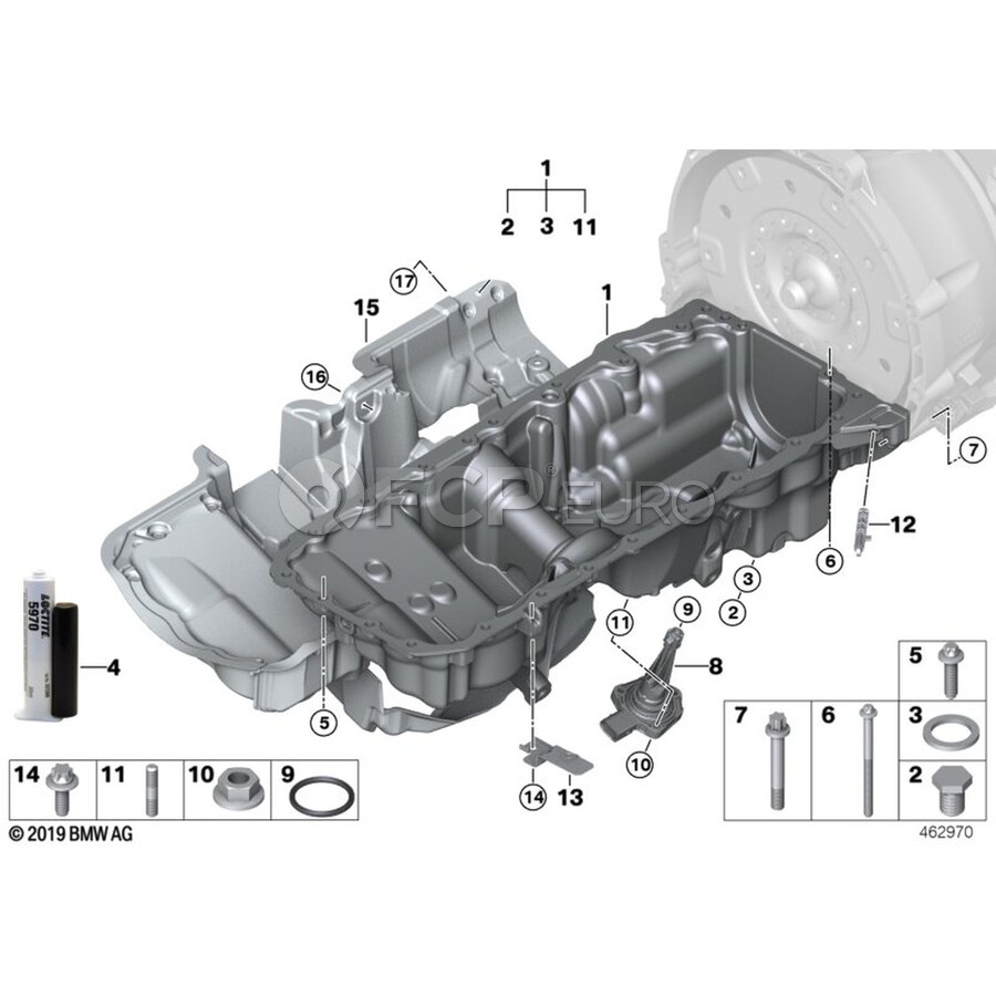 BMW Engine Oil Pan - Genuine BMW 11138580128 | FCP Euro