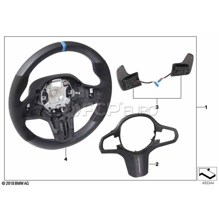 BMW M Performance Steering Wheel Trim (Carbon) - Genuine BMW ...