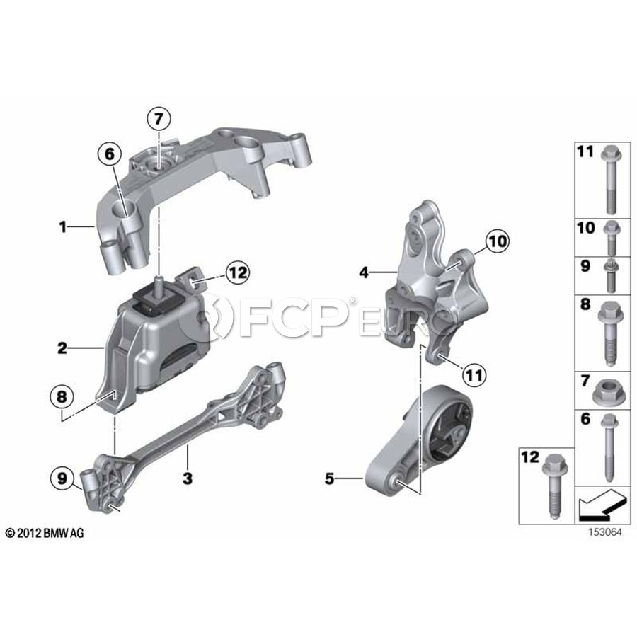 BMW Engine Mount Crossmember - Genuine BMW 22116772034 | FCP Euro