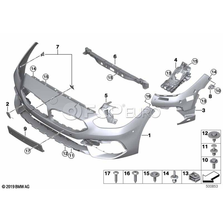 BMW Bumper Cover Reinforcement - Genuine BMW 51117436861 | FCP Euro