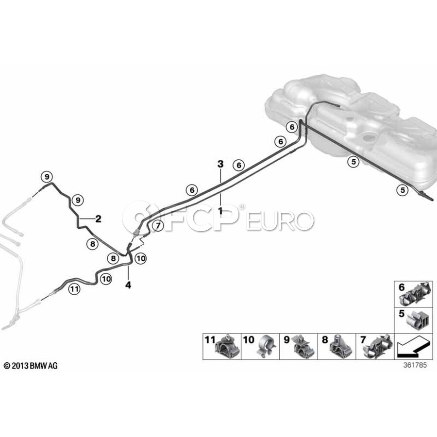 BMW Fuel Line Clip - Genuine BMW 16127328862 | FCP Euro