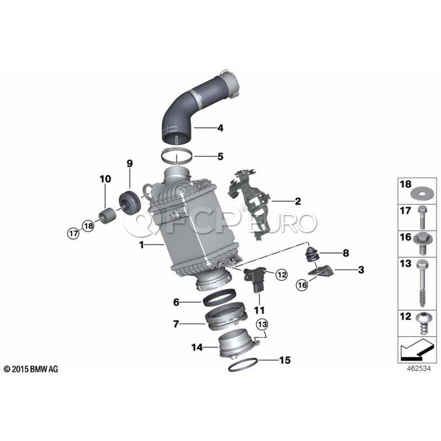 BMW Turbocharger Intercooler Pipe - Genuine BMW 13718482004 | FCP Euro