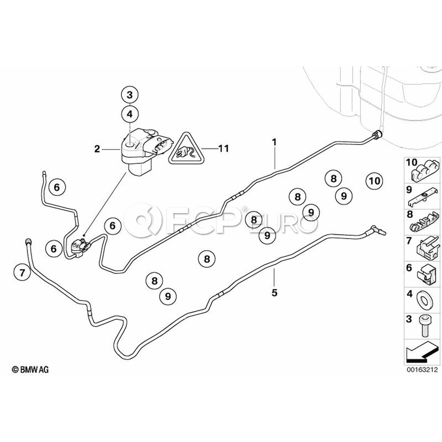 BMW Wire Clip, Single - Genuine BMW 16112283892 | FCP Euro