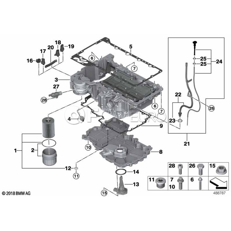 BMW Engine Oil Pan - Genuine BMW 11138643438 | FCP Euro