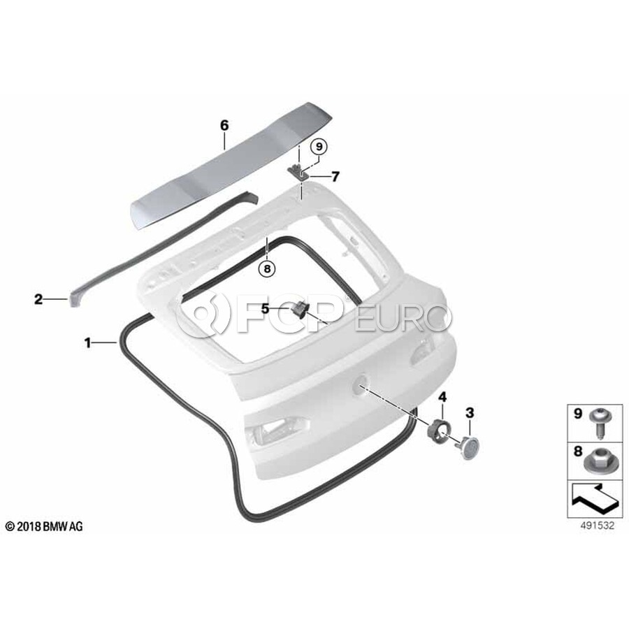 BMW Spoiler - Genuine BMW 51628738201 | FCP Euro