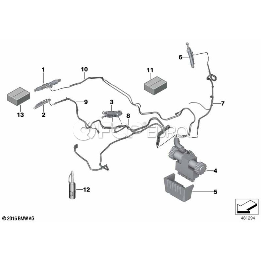 BMW Convertible Top Hydraulic Cylinder - Genuine BMW 54377128781 | FCP Euro