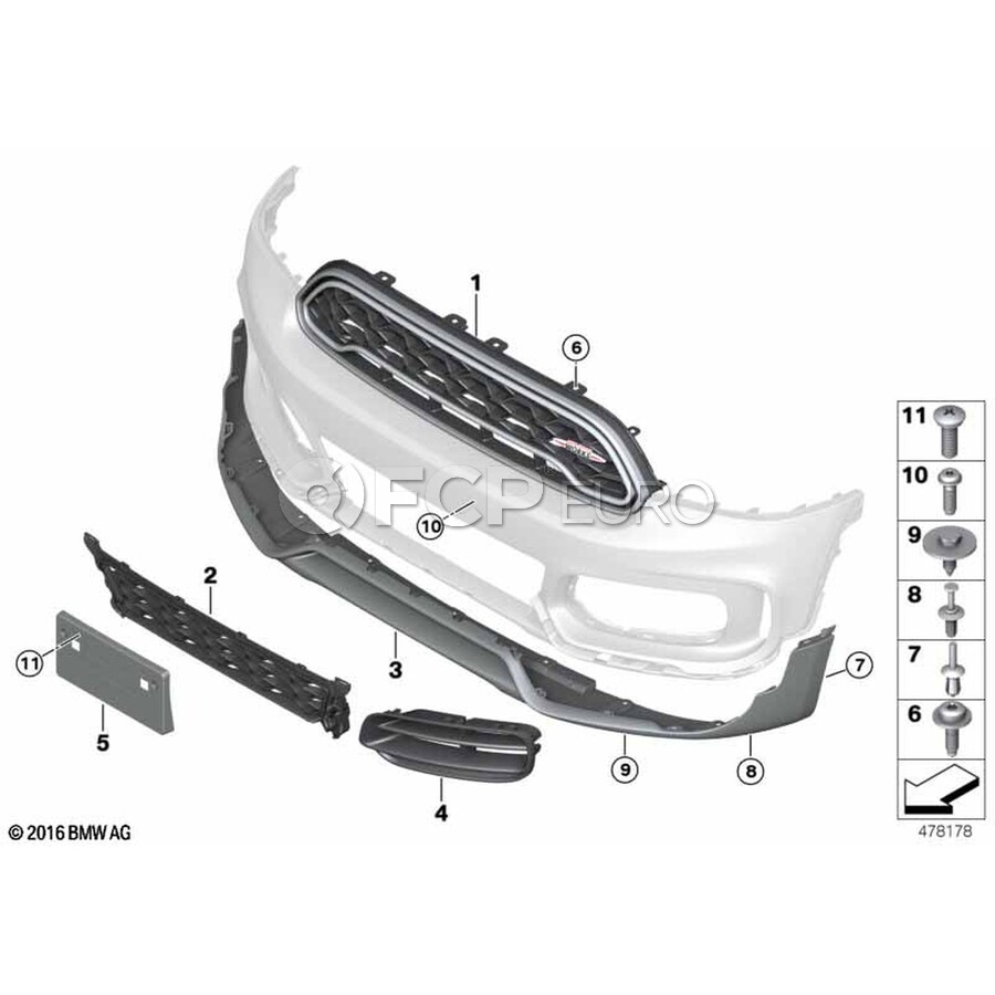 Mini Grille - Genuine Mini 51117390554 | FCP Euro