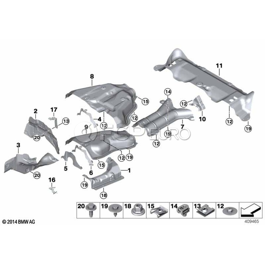 BMW Exhaust Heat Shield (X5 X6) - Genuine BMW 51487158410 | FCP Euro