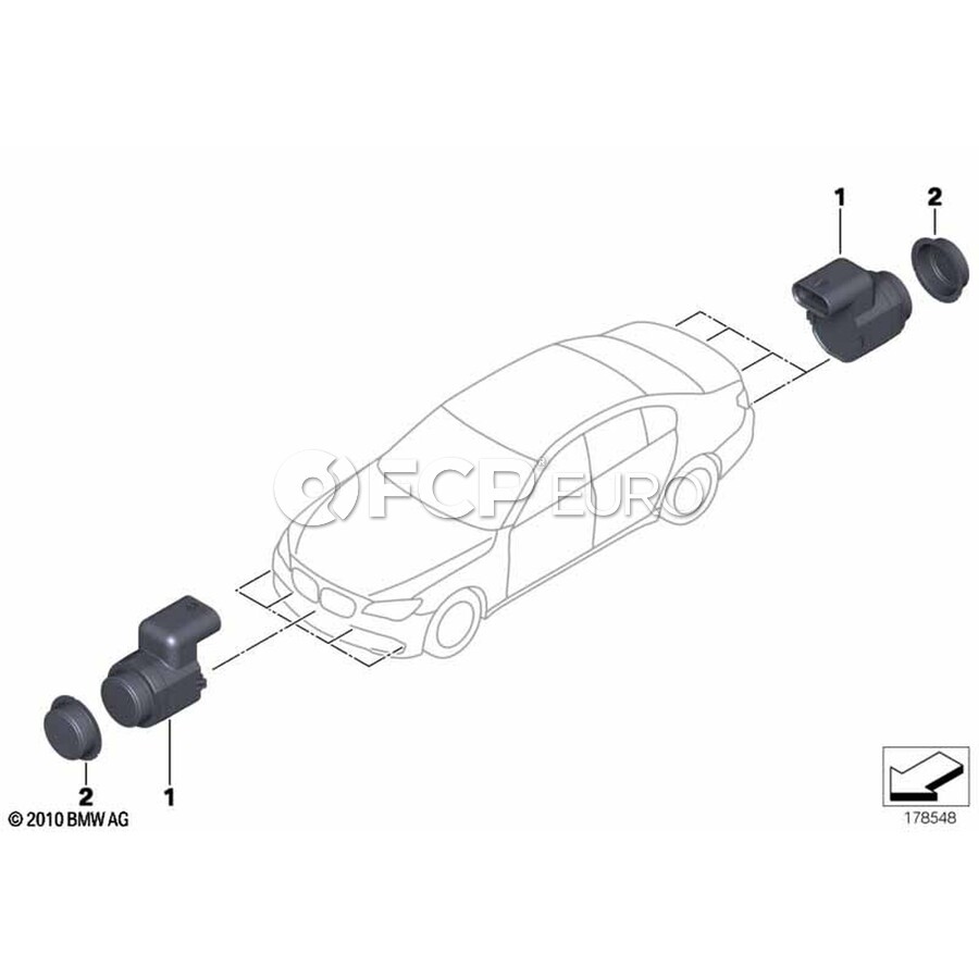 BMW Ultrasonic-Sensor (Black 2) - Genuine BMW 66209233032 | FCP Euro