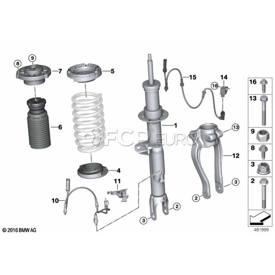 BMW Suspension Strut - Genuine BMW 37106866394 | FCP Euro