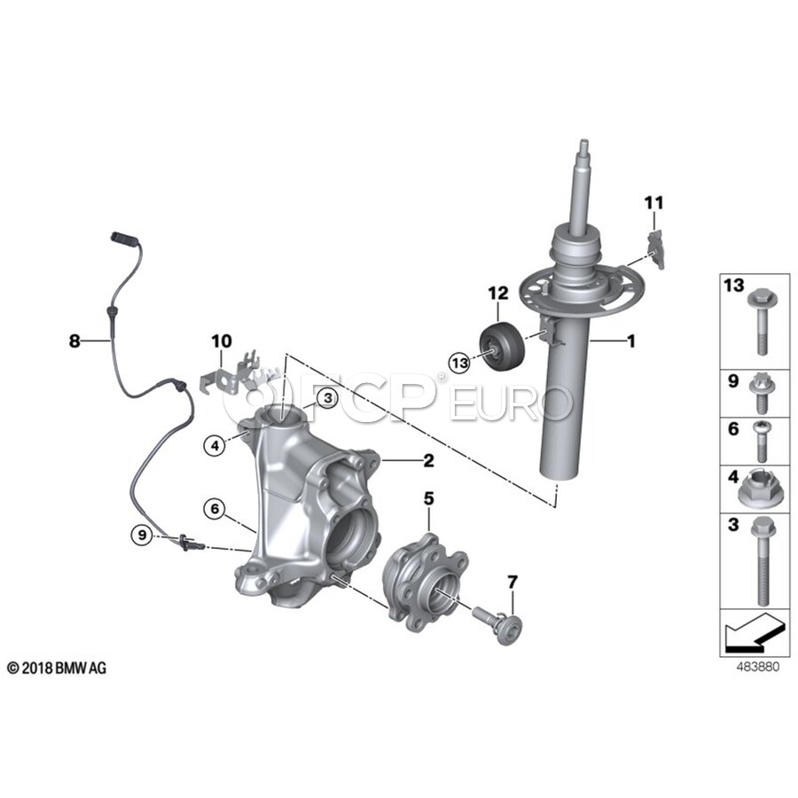 BMW Suspension Strut Assembly - Bilstein 31316871781 | FCP Euro
