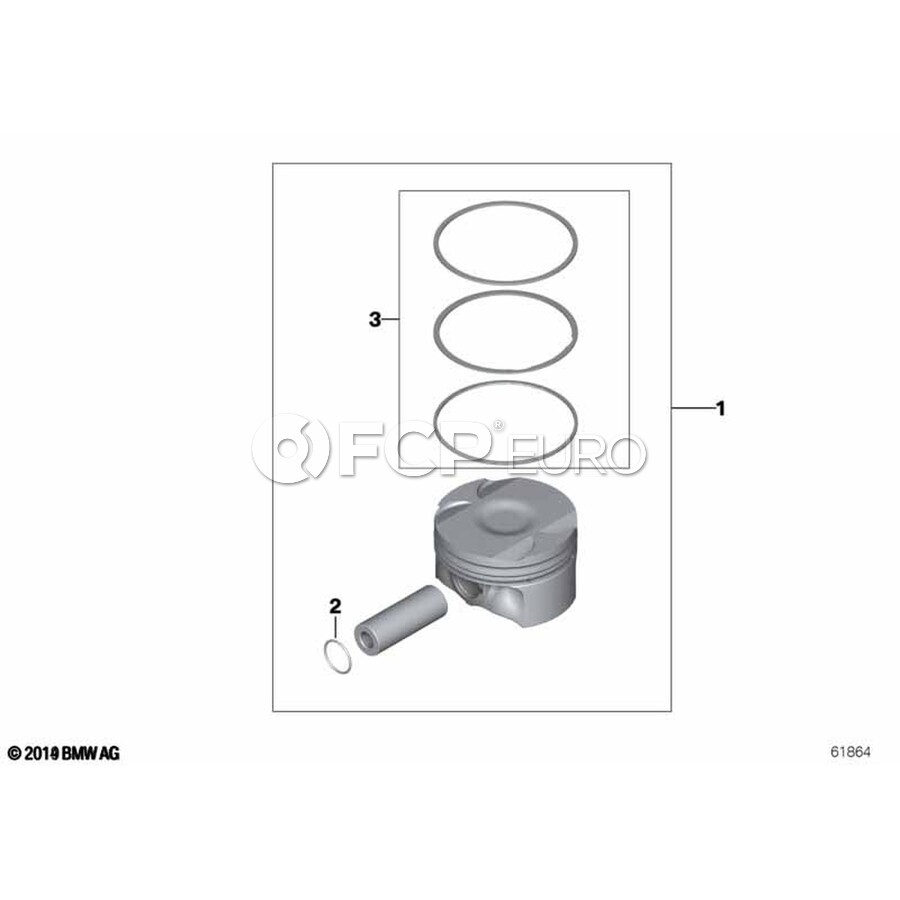 BMW Engine Piston - Genuine BMW 11258607933 | FCP Euro