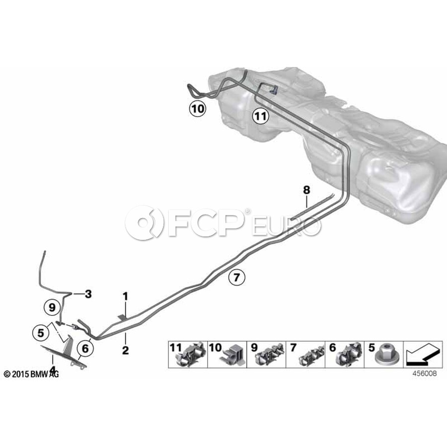 BMW Front Fuel Feed Line - Genuine BMW 16127375508 | FCP Euro