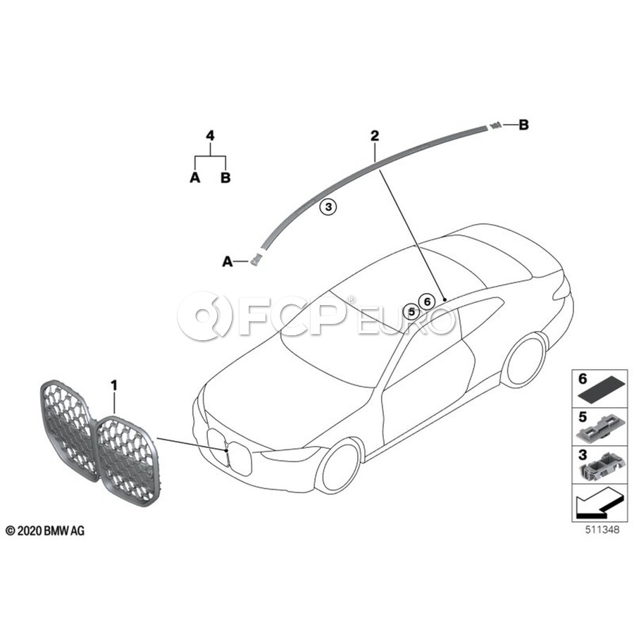 BMW Grille - Genuine BMW 51138078549 | FCP Euro