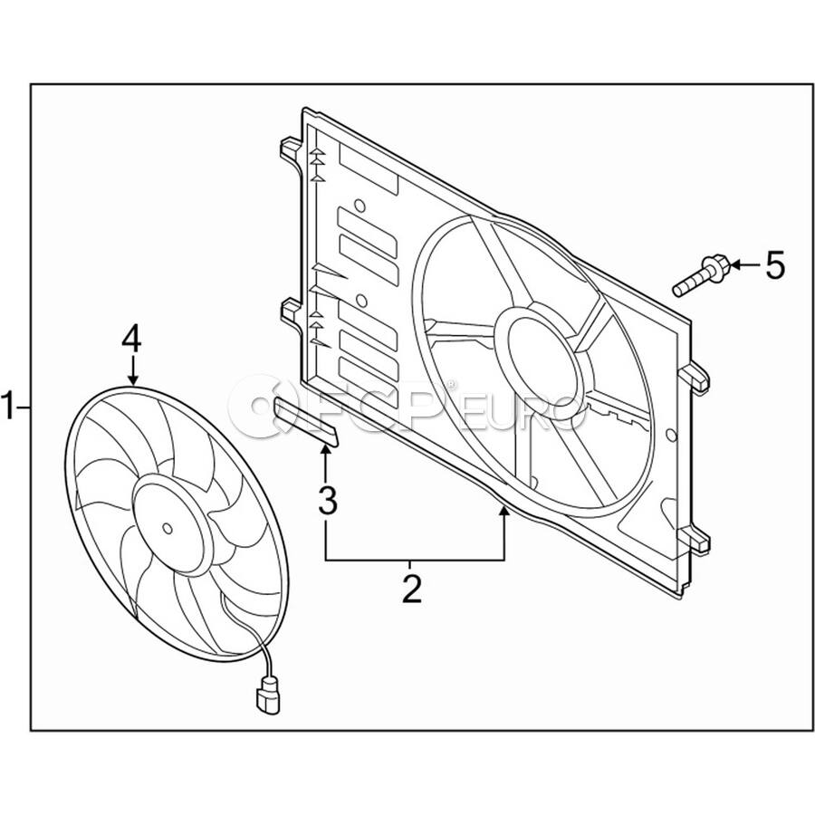 Audi VW Engine Cooling Fan Assembly - Genuine Audi VW 5Q0121203DE | FCP ...