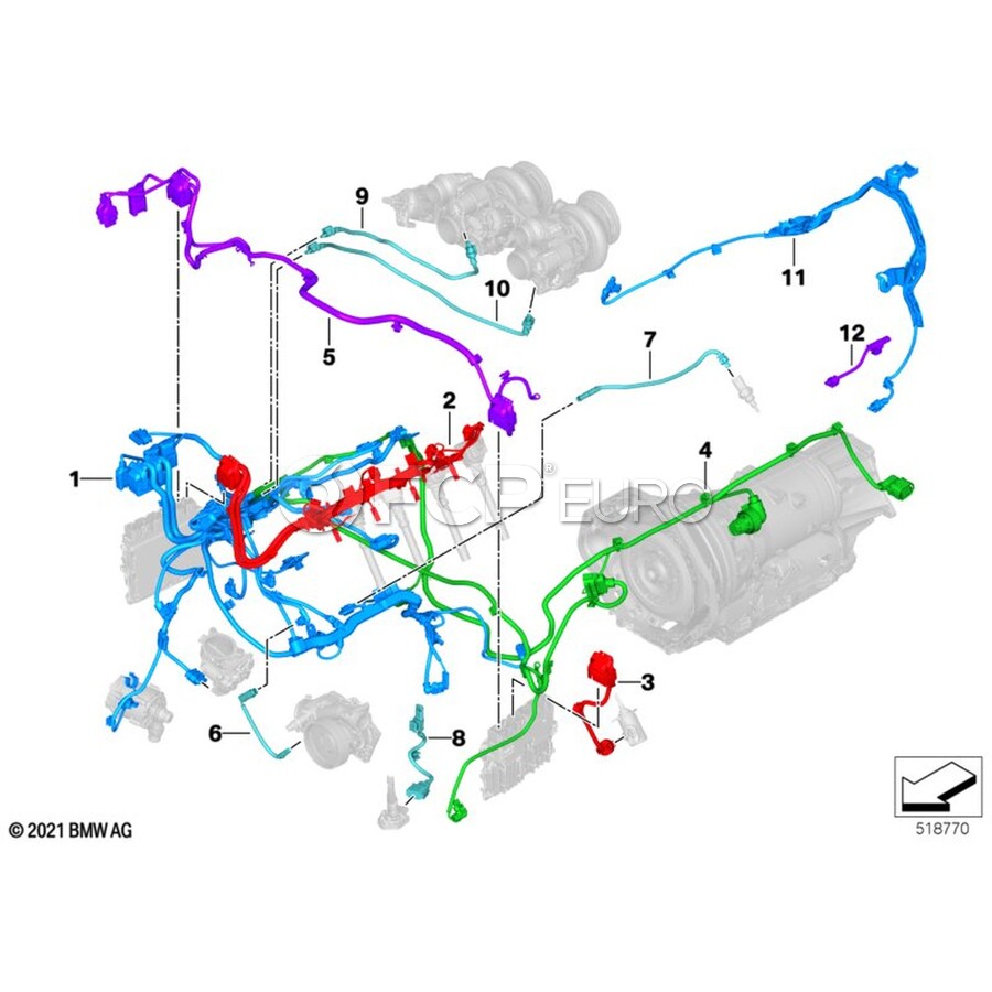 BMW engine wiring harness - Genuine BMW 12518693190 | FCP Euro