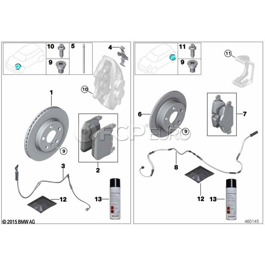 BMW Brake Pad Set - Genuine BMW 34108842390 | FCP Euro