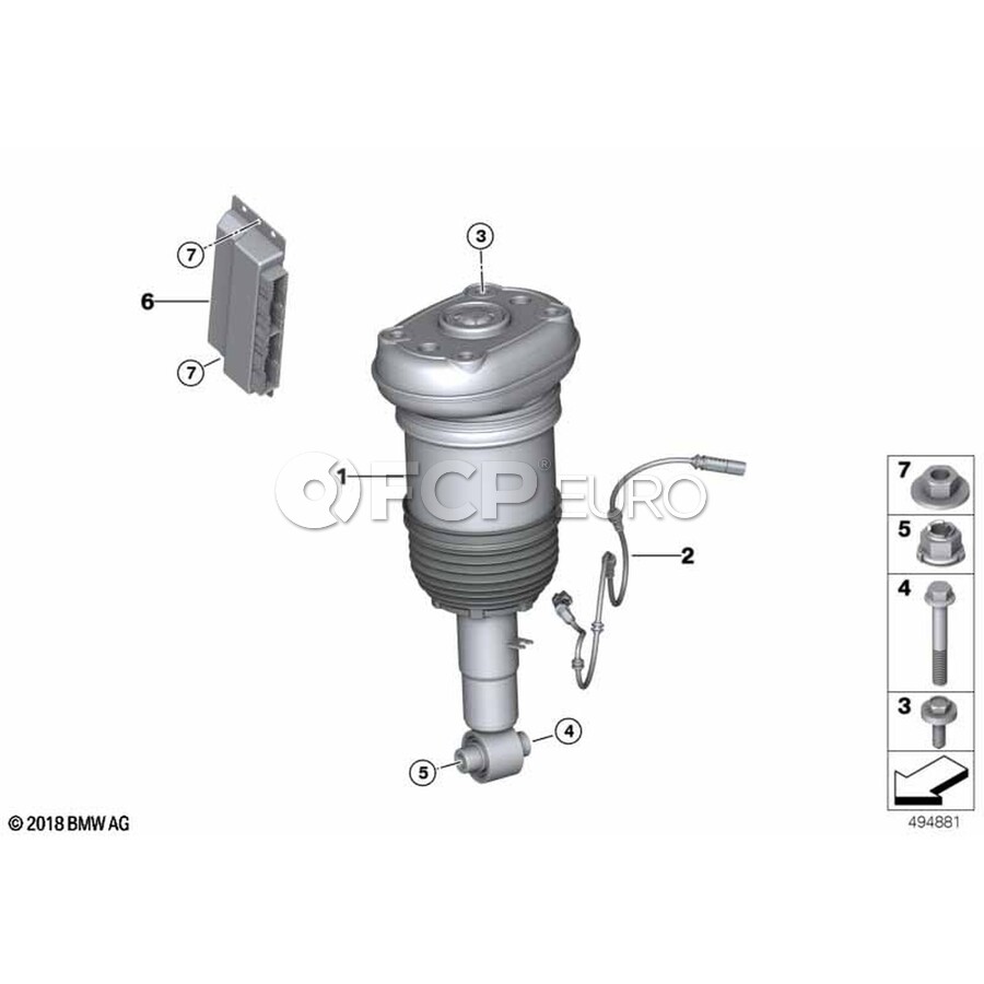 BMW Air Shock Assembly - Genuine BMW 37106869047 | FCP Euro