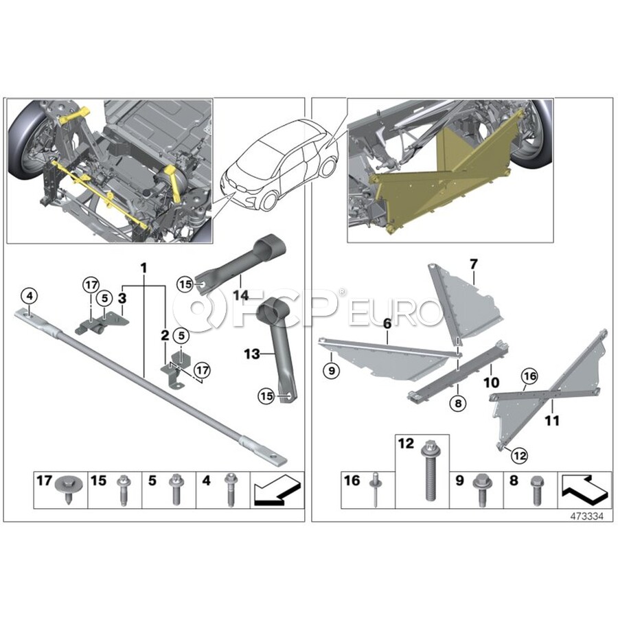 BMW Frame Rail Bracket - Genuine BMW 39206868861 | FCP Euro