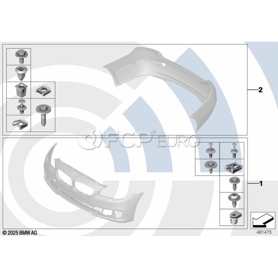 BMW Bumper Installation Hardware Set - Genuine BMW 51112452058 | FCP Euro
