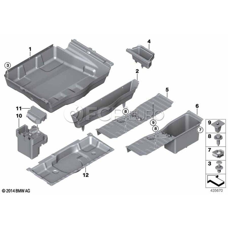 BMW Storage Compartment Right (Anthrazit) - Genuine BMW 51477378256 ...