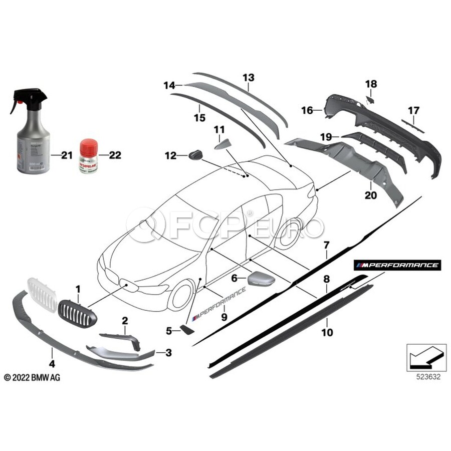 BMW M Performance Kidney Grille - Genuine BMW 51719626587 | FCP Euro