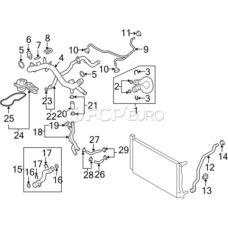 Audi Engine Coolant Overflow Hose - Genuine Audi 4F0121036F | FCP Euro