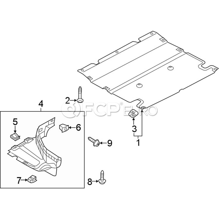 Audi Radiator Support Splash Shield - Genuine Audi 80B863821C | FCP Euro
