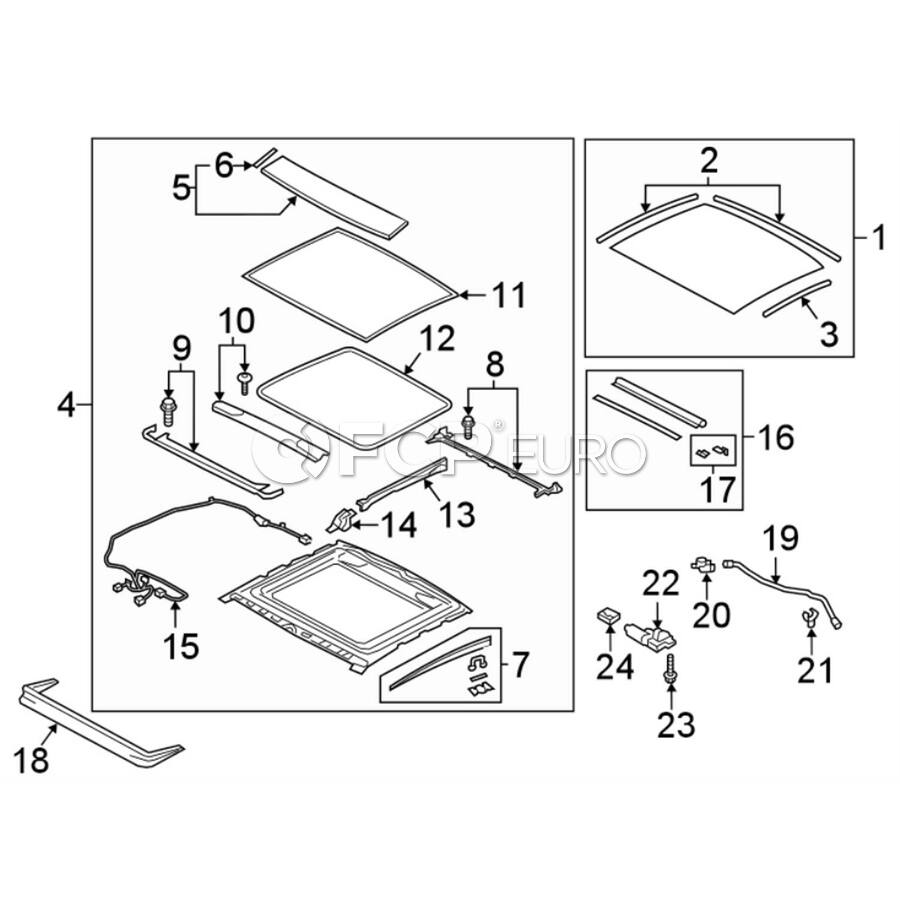 Audi Sunroof Wind Deflector - Genuine Audi 8W6877651 | FCP Euro