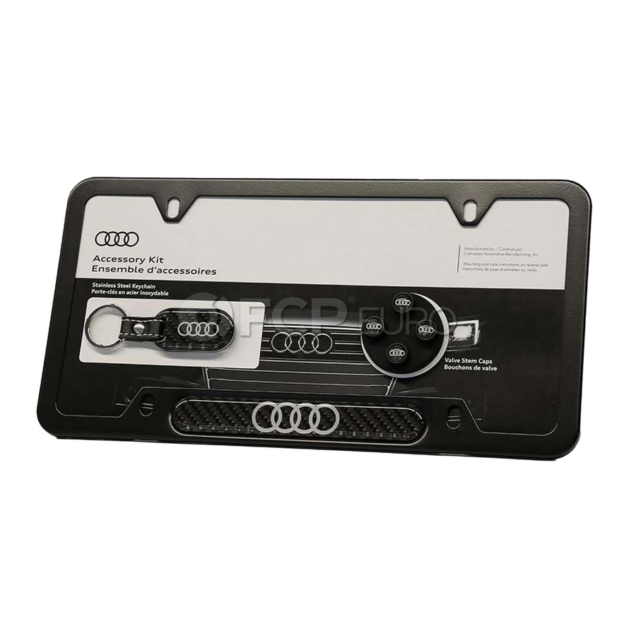 Audi License Plate Frame Gift Set - Genuine Audi ZAW355040BDX9 | FCP Euro